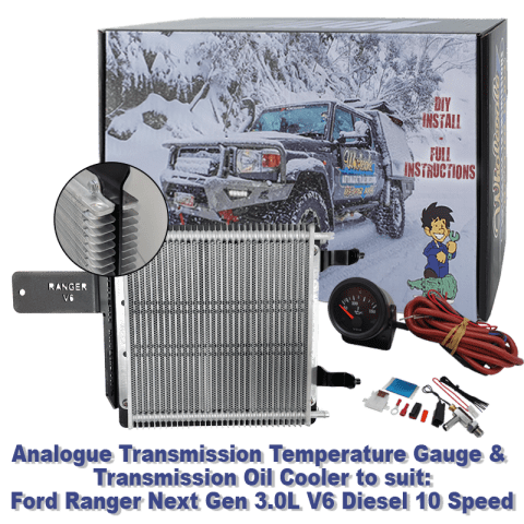 Analogue Trans Temp Gauge & Dual Oil Cooler Kit for Ford Ranger Next ...