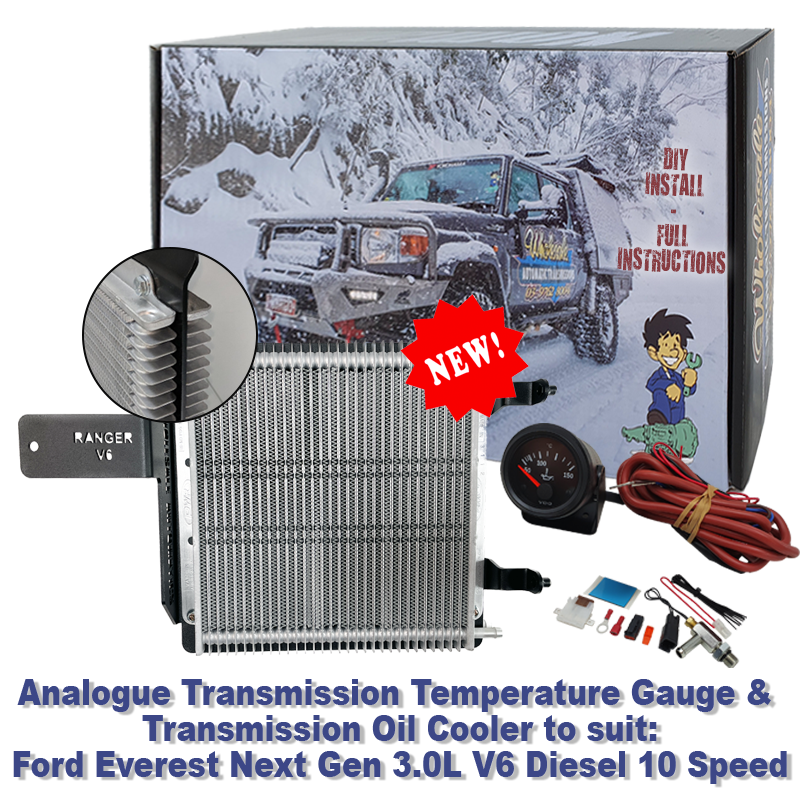 Analogue Trans Temp Gauge & Dual Oil Cooler Kit suit Ford Everest Next ...